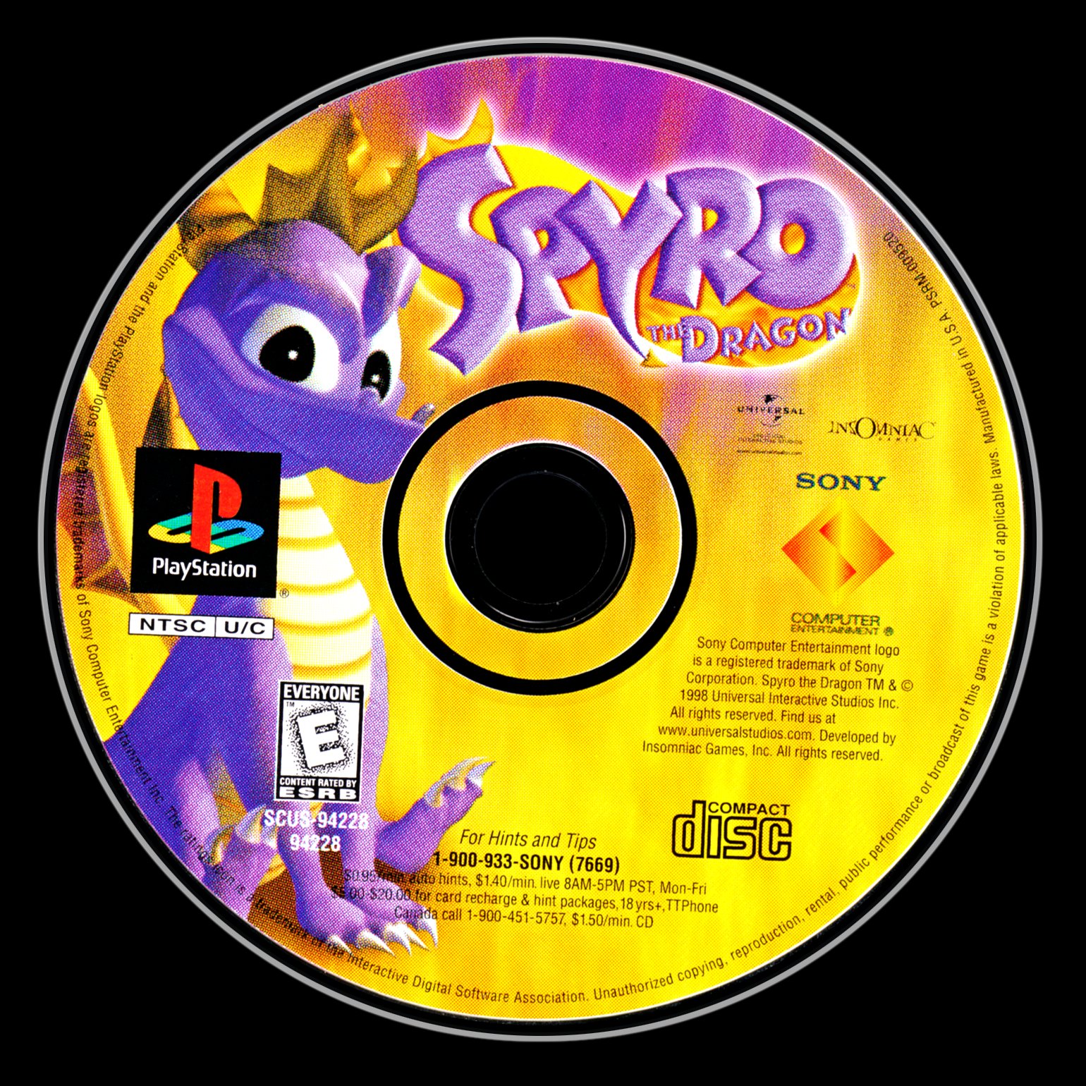 Spyro the Dragon PSX cover